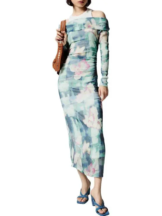 Desigual Floral Maxi Dress And Tank Dress Set - Anthracite Gray
