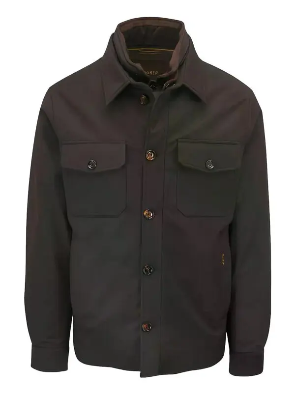 MOORER Vido-skt Hooded Pocket Coat - Brown