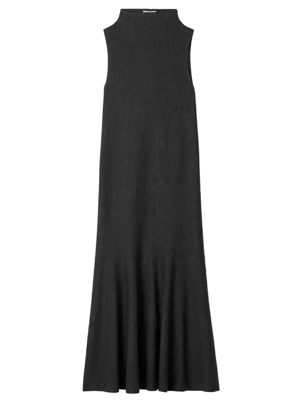 Khaite Margo Merino Wool Maxi Dress - Dark Gray