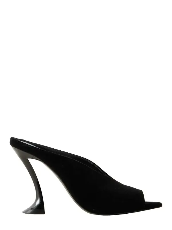 LANVIN Velvet Mules - Black