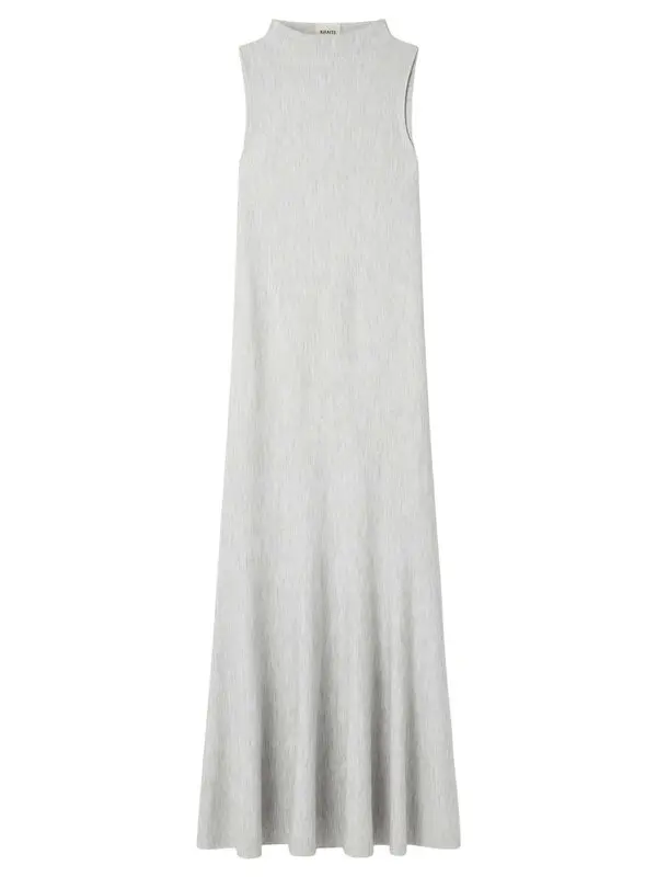 Khaite Margo Merino Wool Maxi Dress - Light Gray