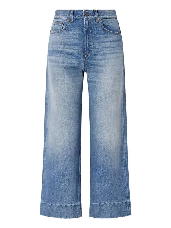 Chloé Organic Cropped Straight-leg Jeans - Blue