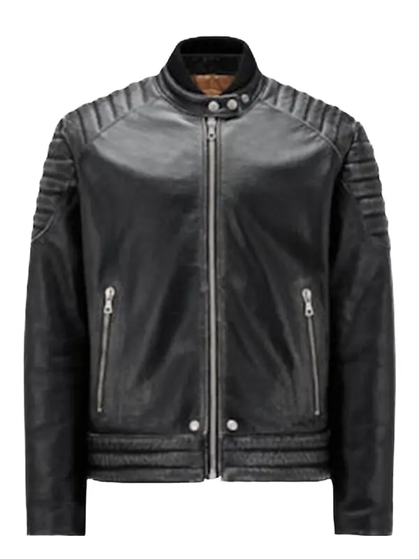 Moncler Leather Down Jacket - Black