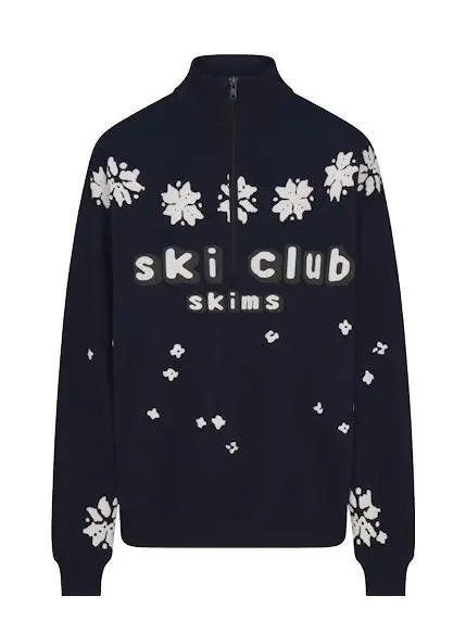 SKIMS X Cactus Plant Flea Market Quarter Zip Top - Navy Blue Ski Club Print