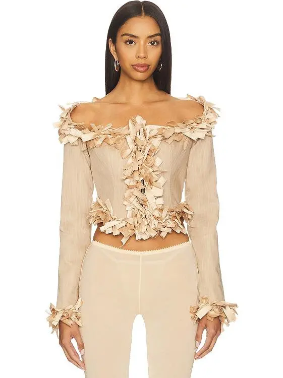 Lado Bokuchava Tied Venom Top - Beige