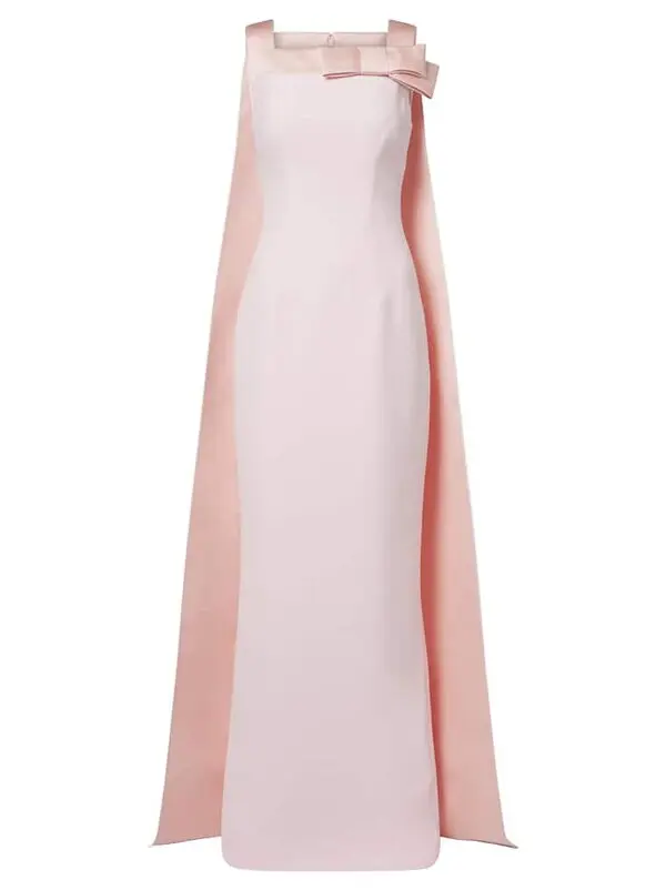 Safiyaa Harley Caped Crepe Gown - Pink