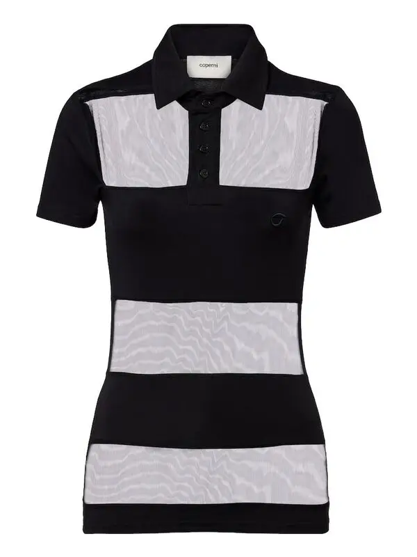 Coperni Paneled Cotton-blend Crop Top - Black