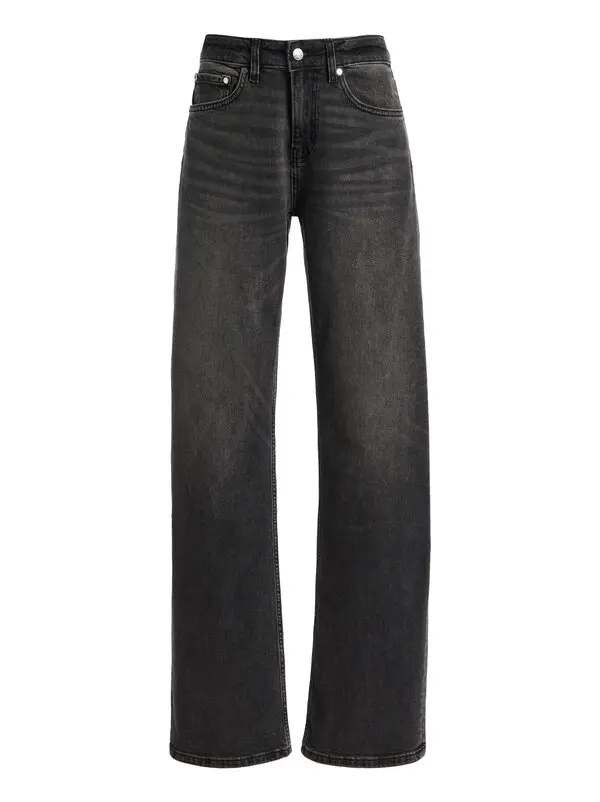 EB DENIM Alida Stretch Mid-rise Bowed Jeans - Dark Wash