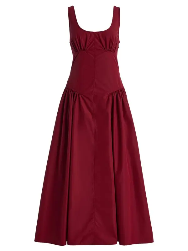 Proenza Schouler White Label Kendall Tech-cotton Midi Dress - Burgundy