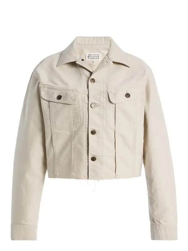 MAISON MARGIELA Cropped Denim Jacket - Ivory