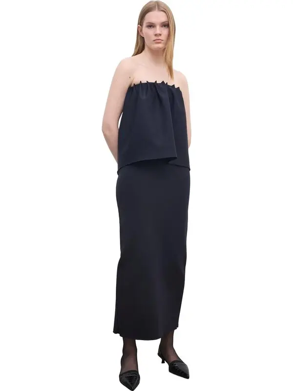 HOUSE OF DAGMAR Ruched Tube Top - Black