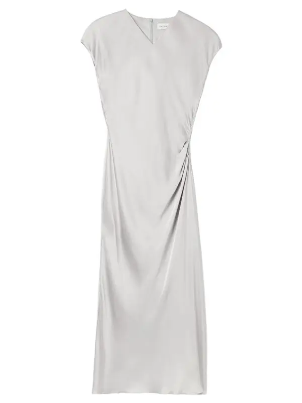 HOUSE OF DAGMAR Fluid V-neck Midi Dress - Silver
