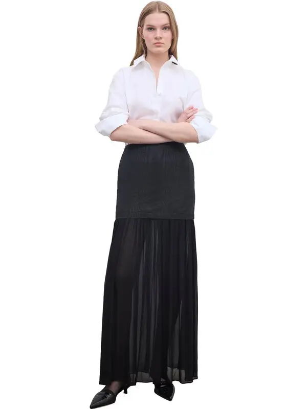 HOUSE OF DAGMAR Jacquard Maxi Skirt - Black