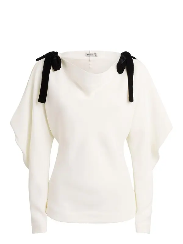 Simkhai Shoulder-tie Marlee Blouse - Ivory