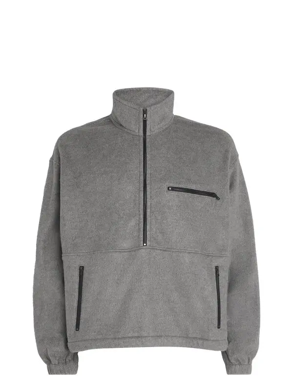 Auralee Silk Fleece Half-zip Sweatshirt - Grey