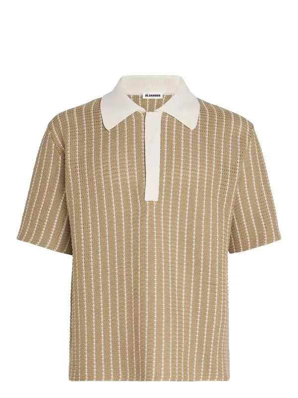JIL SANDER Knitted Polo Shirt - Beige
