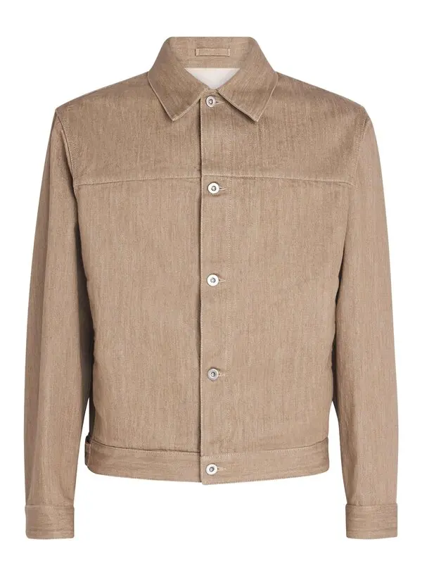 JIL SANDER Tailored Denim Trucker Jacket - Beige