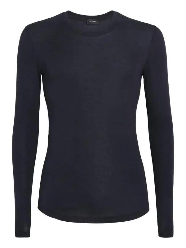 Hanro Silk-cashmere Long-sleeve T-shirt - Black