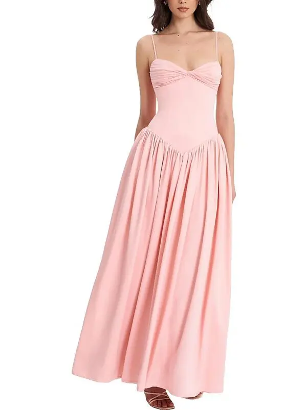 MISS CIRCLE Najwa Ruched Maxi Dress - Pink