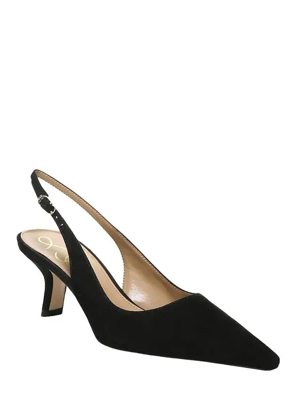 Sam Edelman Bianka Wide Slingback Kitten Heels - Black