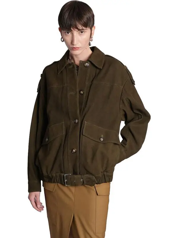IRO PARIS Barrie Leather Jacket - Green