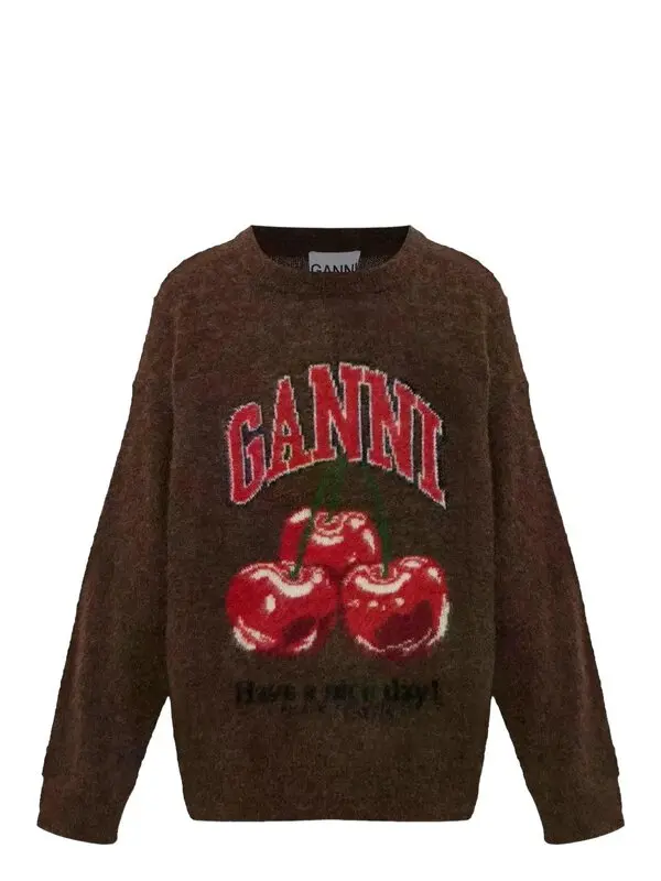 GANNI Graphic Sweater - Brown