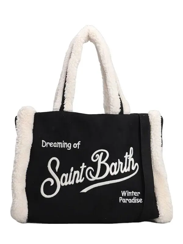 MC2 SAINT BARTH Colette Shearling Tote - Black