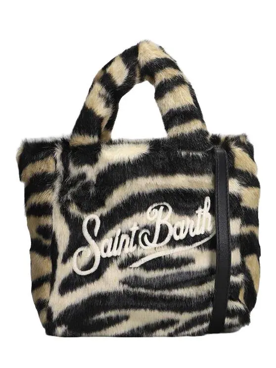 MC2 SAINT BARTH Vanity Minisoft Fur Tote - Black