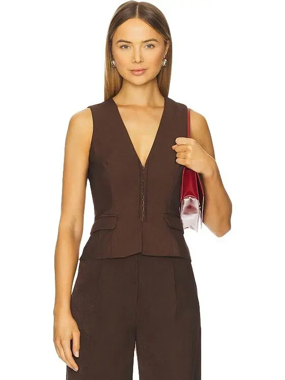 RUNAWAY THE LABEL Arla Vest - Chocolate