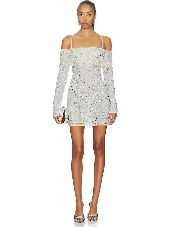 LOVERS AND FRIENDS Holly Sequin Mini Dress - Silver Sequin