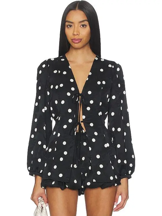 LISA SAYS GAH Meera Blouse - Black Dot