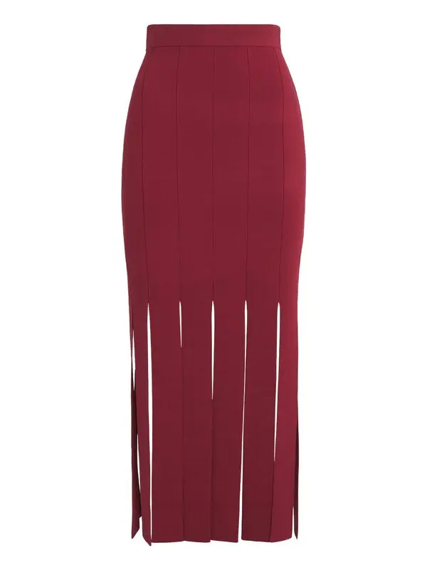 JOSEPH Milano Knit Lagny Compact Midi Skirt - Red