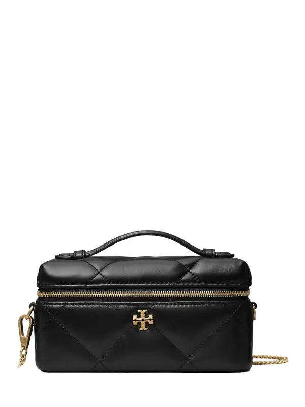 Tory Burch Kira Diamond Leather Vanity Case - Black