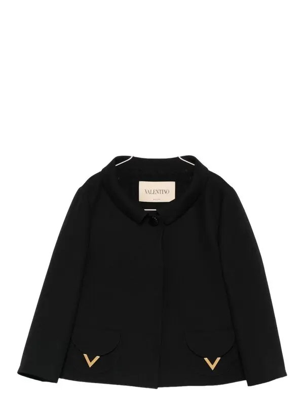 Valentino Garavani Vlogo Signature Wool And Silk Jacket - Black