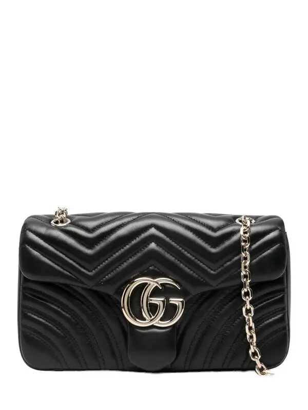 Gucci Gg Marmont Leather Shoulder Bag - Black