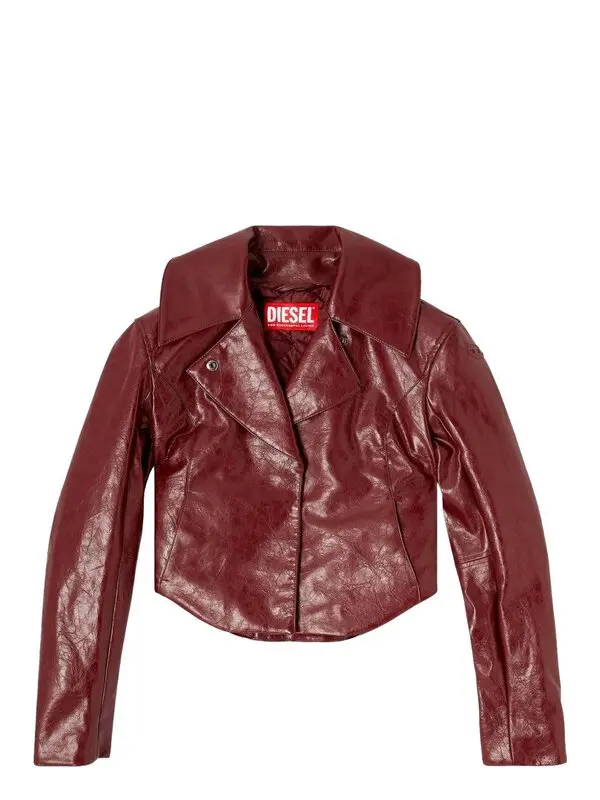 Diesel Faux Leather Jacket - Red