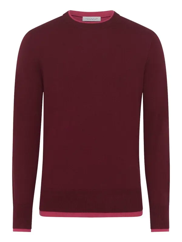 Gabriela Hearst Wells Reversible Knit Sweater In Cashmere And Silk - Bordeaux/fuchsia