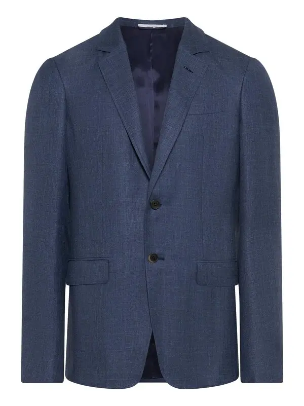 Gabriela Hearst Irving Jacket In Virgin Wool, Silk And Linen - Denim
