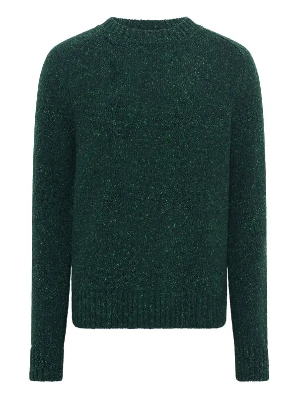 Gabriela Hearst Daniel Speckled Aran Cashmere Knit Sweater - English Green