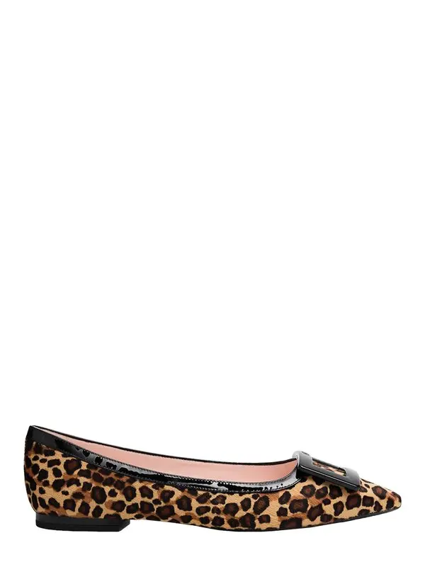 ROGER VIVIER Gommettine Calf Hair Ballet Flats - Natural