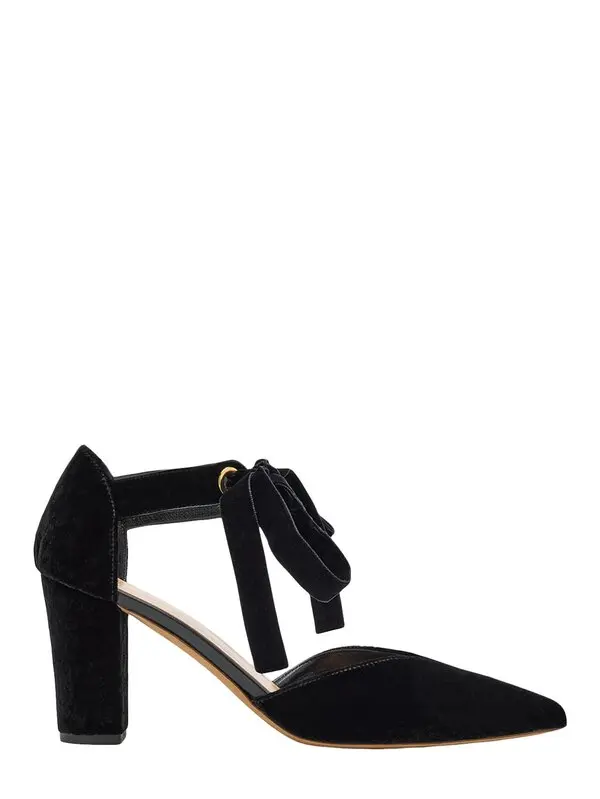 Ulla Johnson Corinna Velvet Bow Pumps - Black