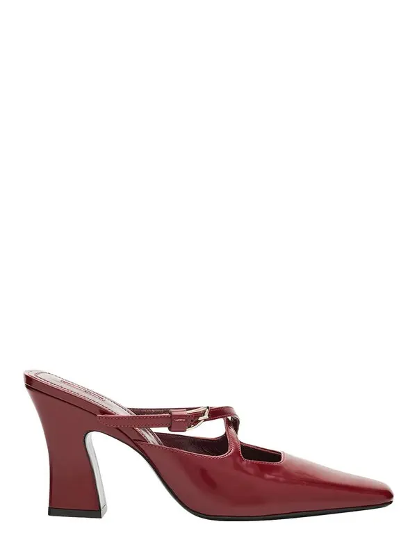 NODALETO Grace Patent Leather Mule Pumps - Wine