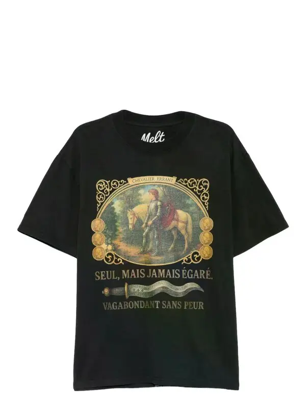 MELT Cotton Printed T-shirt - Black