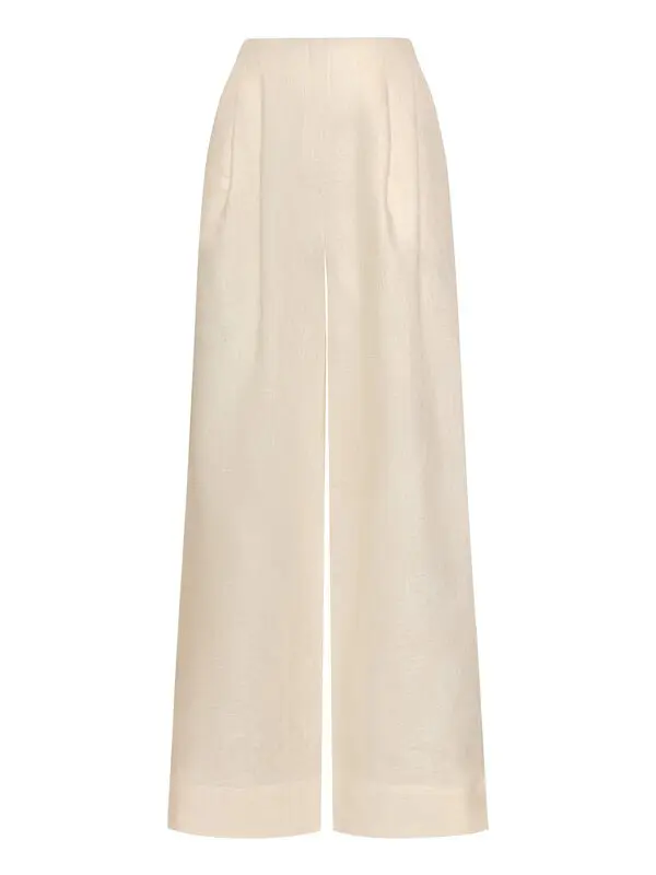 ANDRES OTALORA Ancestra High-rise Linen Wide-leg Pants - Ivory