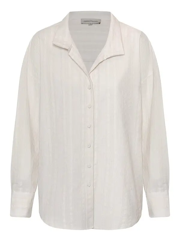 ANDRES OTALORA Oversized Cotton-jacquard Shirt - Ivory