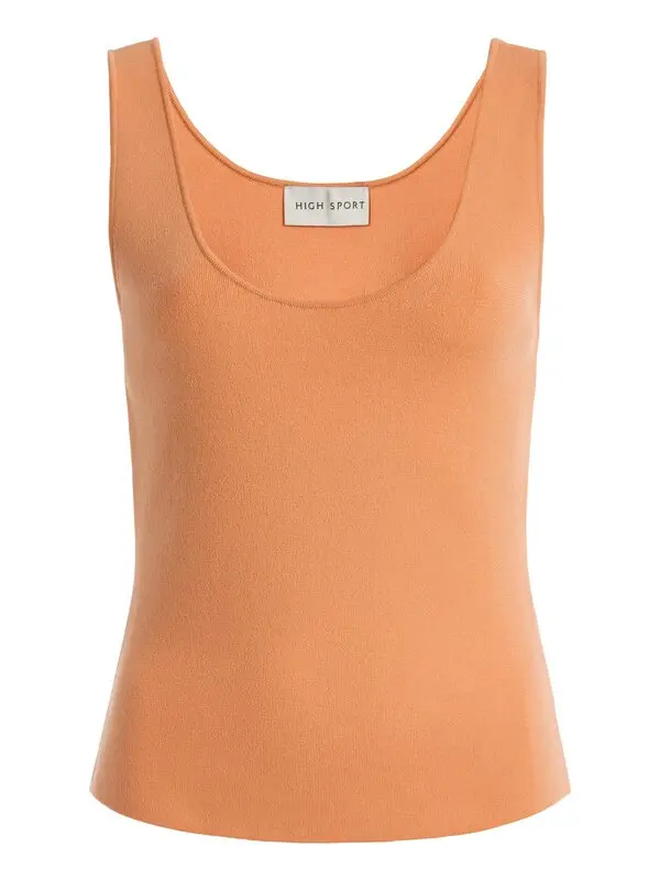 HIGH SPORT Wool Blend Tank Top - Orange
