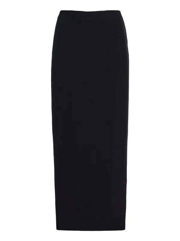 HIGH SPORT Cassidy Wool Midi Skirt - Black