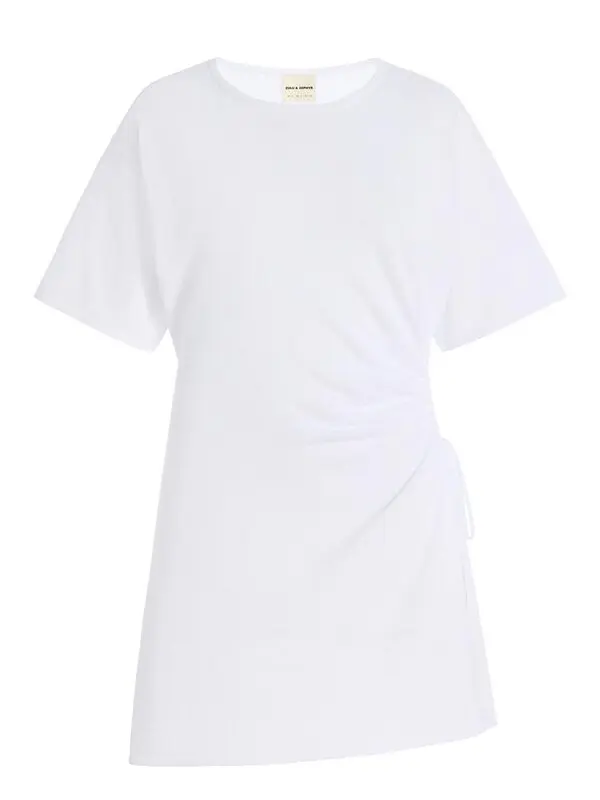ZULU & ZEPHYR Cutout Knit Mini T-shirt Dress - White