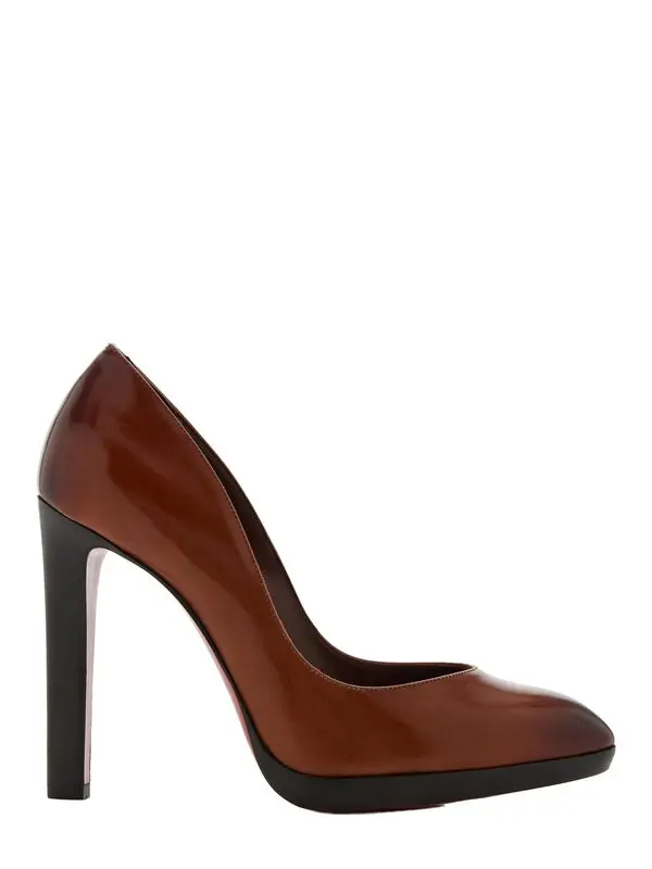 CHRISTIAN LOUBOUTIN Fannylove Alta 120mm Leather Pumps - Brown