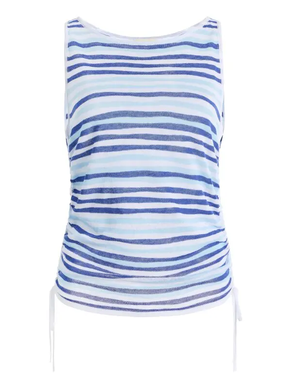 ZULU & ZEPHYR Striped Knit Tank Top - Blue